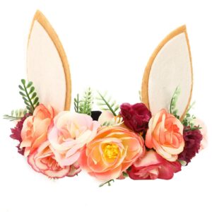 cute bunny ear headband for toddler baby girls easter headwear floral rabbit cosplay headdress hoop hair accessories