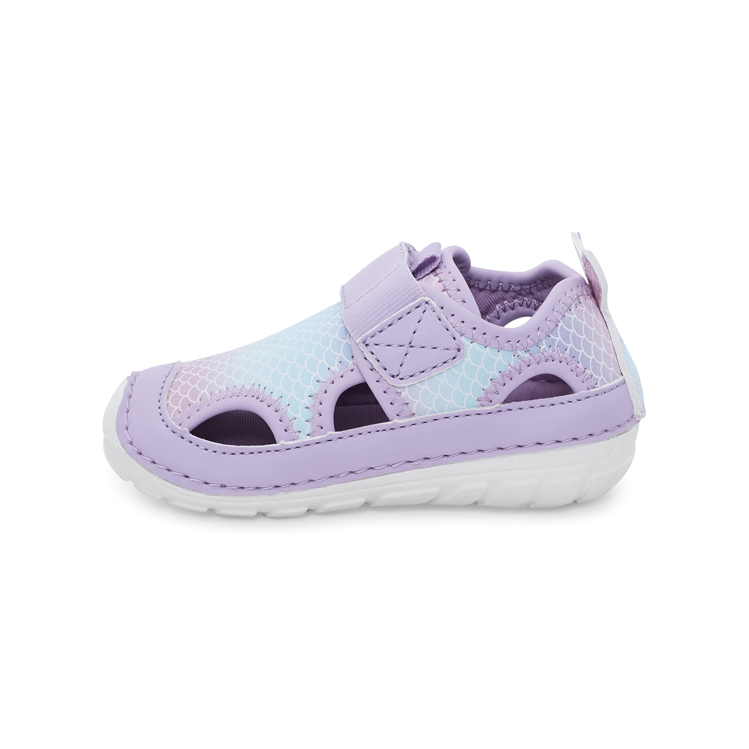 Stride Rite Baby Girls Soft Motion Splash Water Shoe, Purple Mermaid, 3 Infant