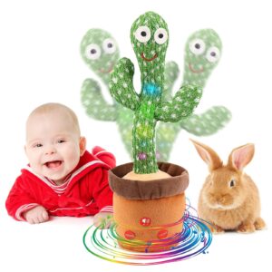 milegi volume adjustable dancing cactus talking cactus baby toys singing toys, baby cactus repeating what you say baby boy toys imitation toys glowing musical toys children's toys