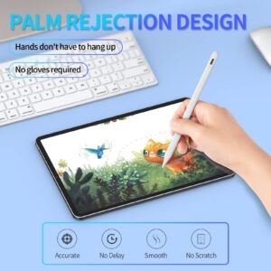 Stylus Pen for iPad, Active Bluetooth iPad Pencil Compatible with Apple iPad/iPad Pro/Air/Mini (2018 and Later) for Writing/Drawing, with Palm Rejection, Tilt Sensitivity, Magnetic