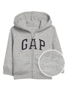 gap baby boys logo zip hoodie sweatshirt, light heather grey b08, 4t us