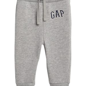 GAP Baby Boys Logo Pull-on Joggers Sweatpants, Light Heather Grey B08, 3-6 Months US