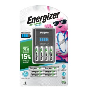 energizer rechargeable - battery kit - 6 aa and 4 aaa - batteries with charger rechargeable batteries with powerful charger just in an hour 100% 4port - 4port aaa charger