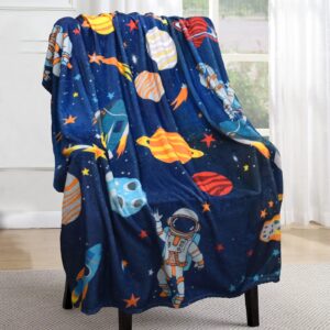 Space Blanket Toddler Gifts Personalized Astronaut Toddler Blanket for Boys Birthday Gift,Cute Fleece Soft Plush Baby Kid Throw Blanket for Daycare,School Blanket,Travel Blanket 40x50