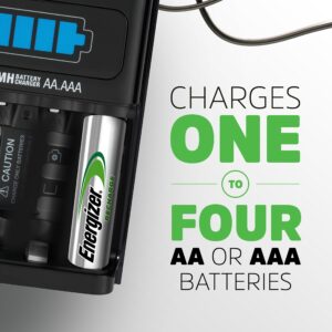 Energizer Rechargeable - Battery Kit - 6 AA and 4 AAA - Batteries with Charger Rechargeable Batteries with Powerful Charger just in an Hour 100% 4port - 4port AAA Charger