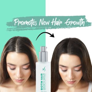 HerStyler Biotin Hair Growth Serum - Non-Greasy Hair Serum For Thinning Hair - Biotin Hair Serum with Vitamin B - Non-Sticky Hair Thickening Serum For All Hair Types- 2 Fl. Oz.