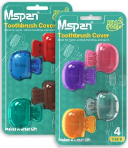 mspan electric toothbrush cover pods: toothbrush protector brush cap case protective travel - 8 packs