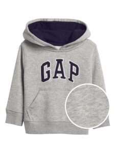 gap baby boys logo pullover hoodie sweatshirt, light heather grey b08, 3t us