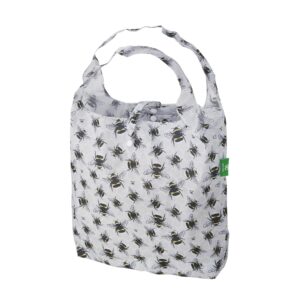 eco chic foldable reusable grocery bags - foldable grocery bags - lightweight, recycled & reusable shopping bags - waterproof, packable tote fitting in fine grocery bag carrier