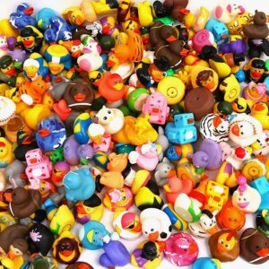 fight together 100 pack rubber duck for jeep bath toy assortment - bulk floater duck for kids - baby showers accessories - party favors, birthdays, bath time, and more (50 varieties)