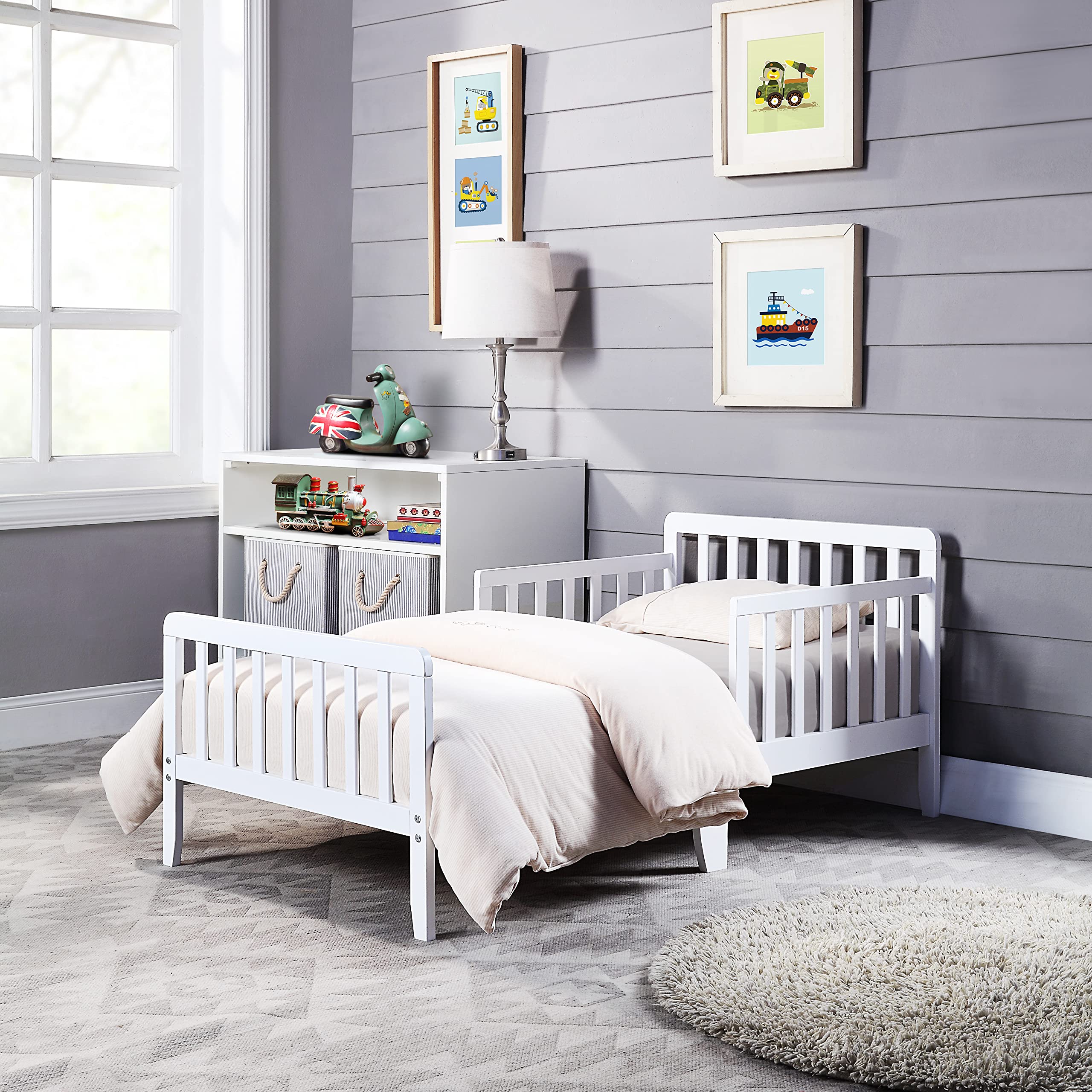 Olive & Opie Jax Toddler Bed in White