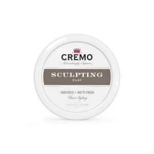 cremo mens hair clay, premium barber grade sculpting clay for hair styling, high hold, matte finish, 4 oz