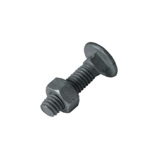 Kiavetta Carriage Bolt 5/16" x 1-1/2” Galvanized Bulk Carriage Bolt | Coarse Thread 1-1/2 inches Long | 100 Bolts and 100 Nuts | Chain Link Fence Carriage Bolt