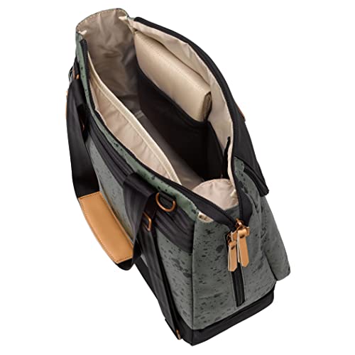 Petunia Pickle Bottom Pivot Backpack | Multiple Carrying Options (Backpack or Tote) | Insulated Pockets to Keep You Organized | Modern Silhouette with a Roomy Interior | Olive Ink Blot