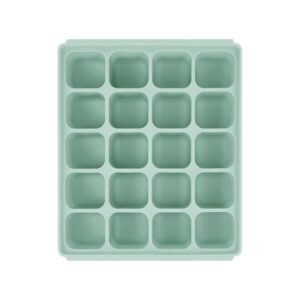 PETINUBE Silicone Freezer Tray, Baby Food Storage Cubes with Clip-On Lid, Freeze Baby Food, Soups, Purees, Ice, Easy and Safe Design, Made in Korea (20, Ocean Blue)