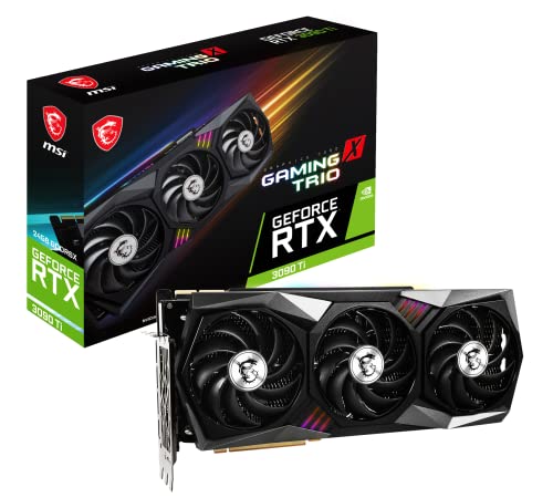 MSI GeForce RTX 3090 Ti 24GB GDRR6X 384-Bit HDMI/DP Nvlink Tri-Frozr Ampere Architecture OC Graphics Card (RTX 3090 Ti Gaming X Trio 24G)