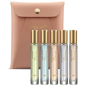 mini perfumes for women perfume gift set - 5 pack assorted floral aroma women's fragrances perfume set - 10ml large bottle samples of eau de toilette parfum - womens perfume sampler sets for birthday