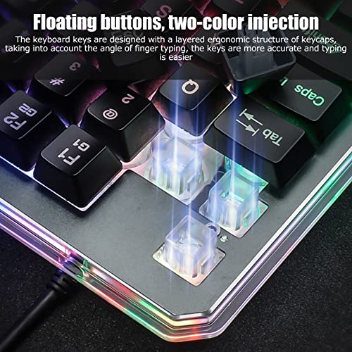 Wuqioei One-Handed RGB Mechanical Gaming Keyboard,Portable 35 Keys Professional Gaming Keypad,Multifunctional Game Keyboard with Palm Rest for PC and Phone Gamer,Macro Recording Function