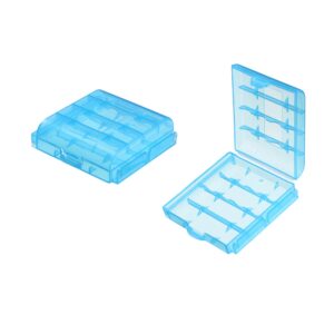 4pcs 4 x aa battery storage case holder organizer box blue,aicosineg