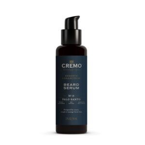 cremo beard serum, palo santo reserve collection - restores moisture, softens and reduces beard itch for all lengths of facial hair, 2 fluid ounces