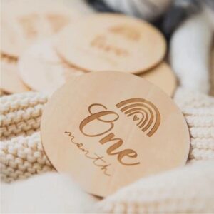 KKirafairy 14Pcs Wooden House Plate Round Carved Letter Disc Wooden Crafts Wood Burning for Door Hanger