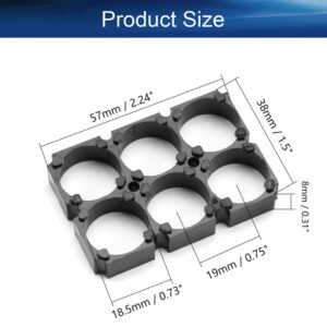 Bettomshin 20Pcs 2x3 Cell Spacer 18650 Lithium Battery Plastic Holder Bracket for DIY Battery Pack 18.5mm Hole Dia