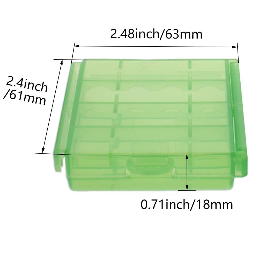 4 x AA Battery Storage Case Holder Organizer Box Green 4Pcs,Aicosineg