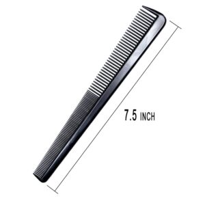 LUXXII (6 Count) 7.5" Barber Hair Comb Beard & Mustache Pocket Combs for Men's Hair Beard Mustache and Sideburns