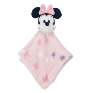 lambs & ivy disney baby minnie mouse stars pink lovey/security blanket