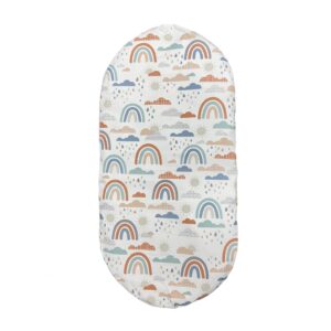 f-price replacement sheet for fisher-price soothing view bassinet - gpn07 ~ replacement bassinet sheet ~ rainbow showers, peach, white. blue