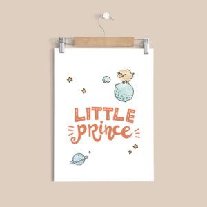 bumbleboo Nistio® Little Prince Nursery Wall Art, Little Prince Playroom Decor, Little Prince Posters, Set of 6 UNFRAMED Prints, 8x10