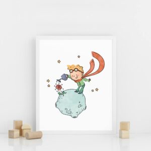 bumbleboo Nistio® Little Prince Nursery Wall Art, Little Prince Playroom Decor, Little Prince Posters, Set of 6 UNFRAMED Prints, 8x10