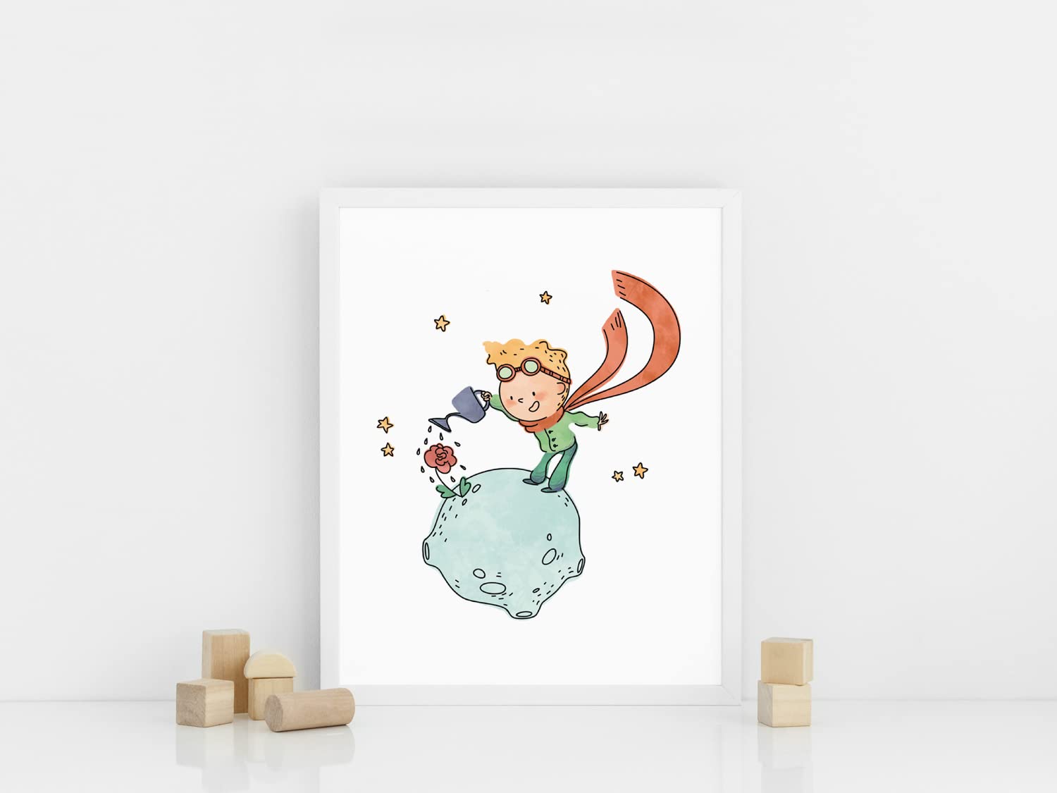 bumbleboo Nistio® Little Prince Nursery Wall Art, Little Prince Playroom Decor, Little Prince Posters, Set of 6 UNFRAMED Prints, 8x10