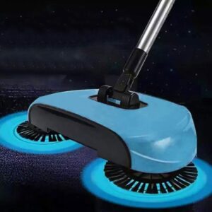 Healifty Mop Broom Carpet Sweeper Mini Hand Push Sweeper 3 in 1 Household Cleaning Lazy Dustpan Trash Bin 360¡ã Rotating Floor Cleaning Mop (Blue) Hand Sweeper Broom