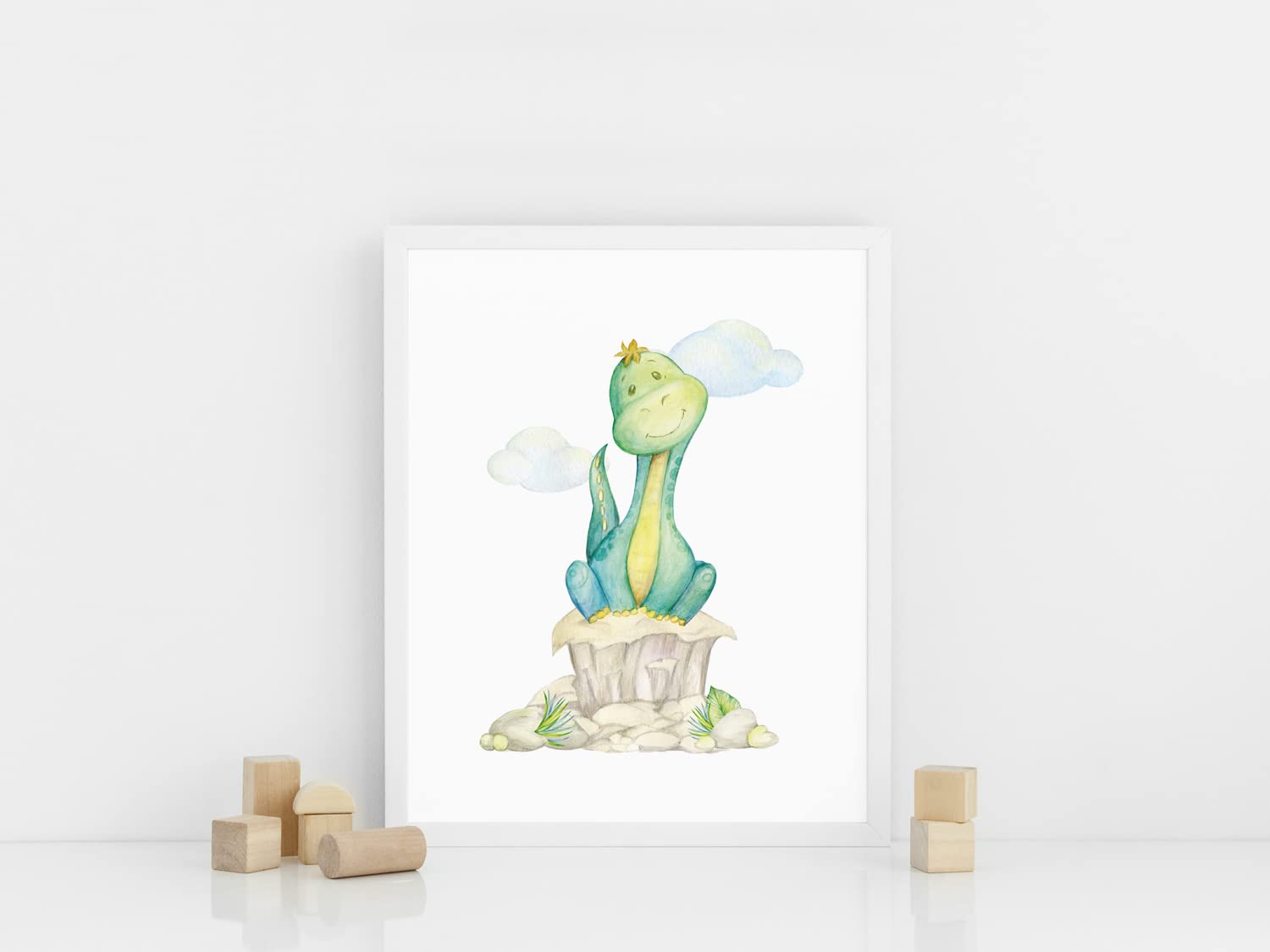 bumbleboo Dinosaur Nursery Wall Prints, Play Room Decoration For Boy, Nursery Wall Art, Nursery Room Decor, Dinosaur Room Decor For Boys, Unframed, Set of 6 Prints, 8x10