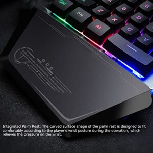 Wuqioei One-Handed RGB Mechanical Gaming Keyboard,Portable 35 Keys Professional Gaming Keypad,Multifunctional Game Keyboard with Palm Rest for PC and Phone Gamer,Macro Recording Function