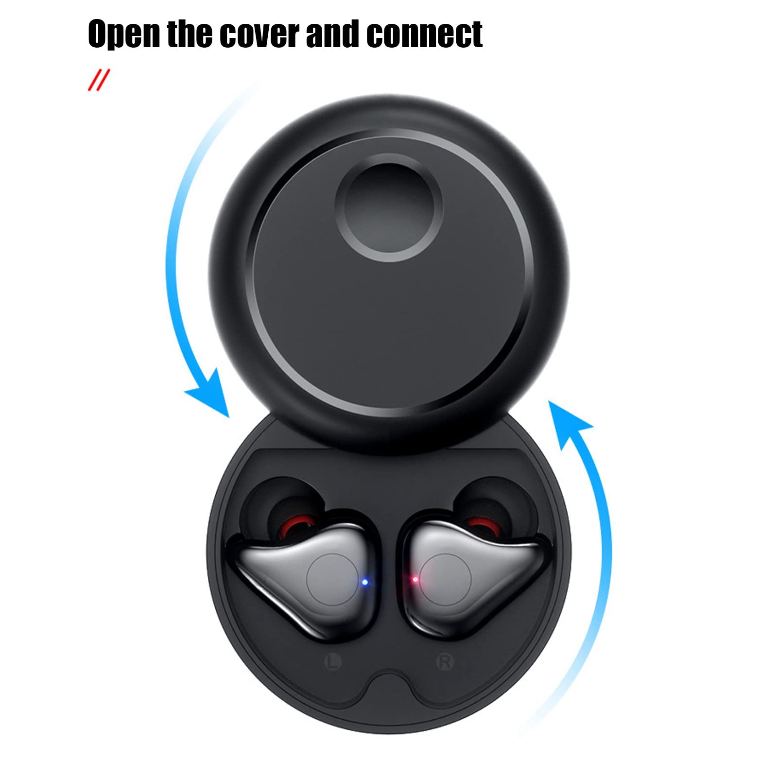 2 in 1 Portable Speakers Bluetooth Wireless Earbuds, 360 Surround Stereo Sound with Microphone, Touch Headset for Home Party Outdoor Travel(Black)