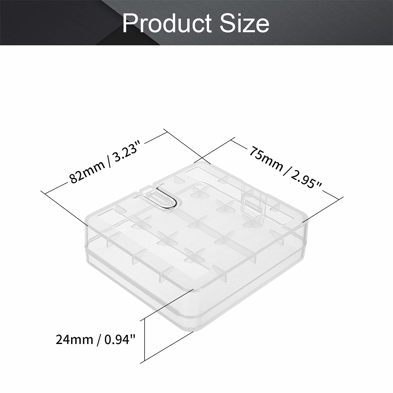 Bettomshin 4 x 18650 Battery Storage Case Holder Organizer Box Transparent