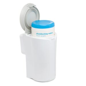 everyday solutions wipes dispenser - easy-to-open, airtight wipe holder - wall mount or countertop use - great for disinfecting, glass, or flushable wet wipes - fits any 75 count cylindrical container