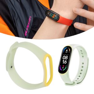 Kafuty-1 Watch Band for Mi Band 6 5 4 3 NFC, Silicone Smartwatch Wrist Luminous Band, Anti Lost Replacement Strap with Porous Adjustment, Smartwatch Bands Wristband Accessories