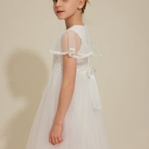 Baby Girl Formal Dresses Lace Dress for Girl Wedding Evening Photograph Dress Size 7 White