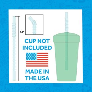 Re-Play Made in USA 10 Oz. Convertible No Spill Sippy Cup with Straw Cup Lid and Straw - Hard Spout Sippy Cups for Toddlers and Straw Sippy Cup Lids with 8.7" Straws - Grey