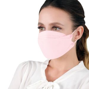 dtlumika 30/50/100 pcs kf94 adult face mask 4 layers protection face covering face respirator (pink-50pcs)