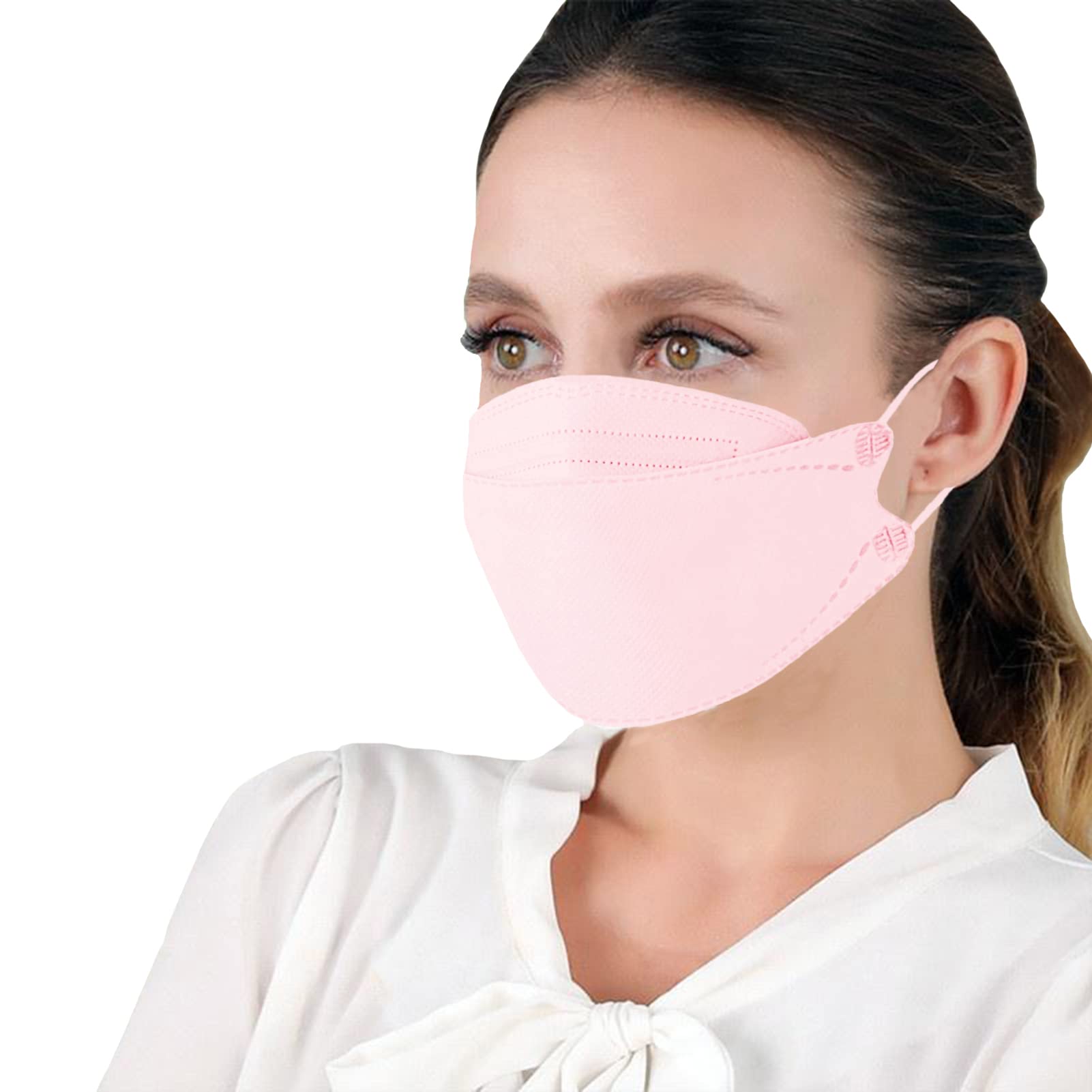 DTLumika 30/50/100 Pcs KF94 Adult Face Mask 4 Layers Protection Face Covering Face Respirator (Pink-50pcs)