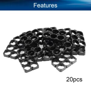 Bettomshin 20Pcs 2x3 Cell Spacer 18650 Lithium Battery Plastic Holder Bracket for DIY Battery Pack 18.5mm Hole Dia