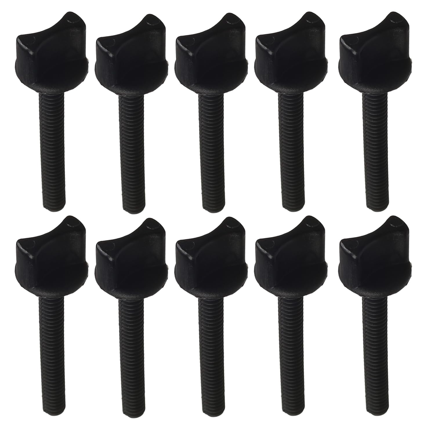 009-00201 1/4×2inch Nylon Thumb Screw Bolt Hand Plastic Screws Thread for RC Model Aircraft Black 10Pcs,Aicosineg