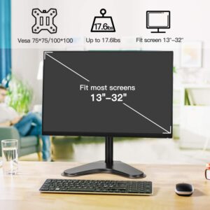 HUANUO Bundle – 2 Items: HUANUO Single Monitor Stand for 13 to 32 inch Monitor and Dual Monitor Stand for 13 to 32 Inch Two Monitor Freestanding Desk Stan