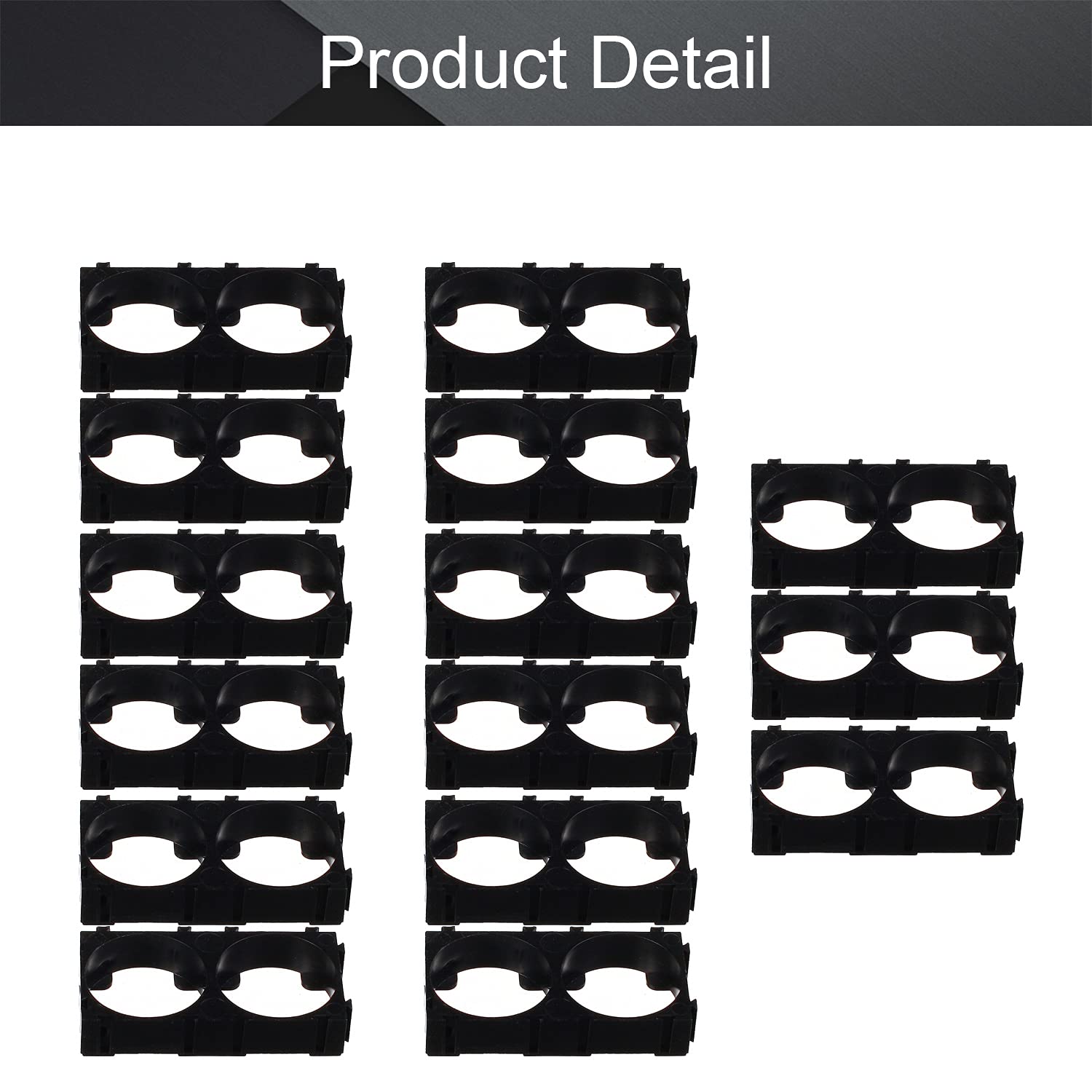 Bettomshin 15Pcs 21700 Lithium Cell Spacer Double Battery Holder Bracket Battery Pack Bracket for DIY Fixed Battery 21.3mm Hole Dia