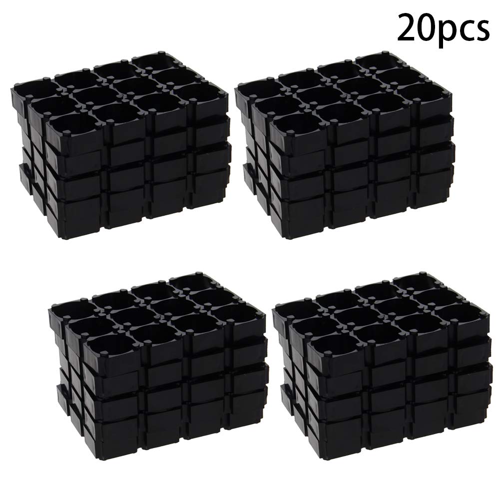 Bettomshin 20Pcs 3x4 Cell Spacer 18650 Lithium Battery Plastic Holder Bracket for DIY Battery Pack 18.5mm Hole Dia