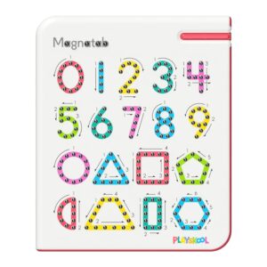 playskool magnatab — numbers and shapes — magnetic board toy letter tracing for toddlers learning and sensory drawing — for kids ages 3 and up